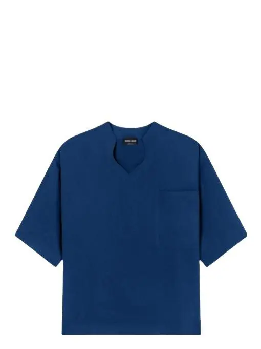 Giorgio Armani Technical Cady Loose Blouse - Blue