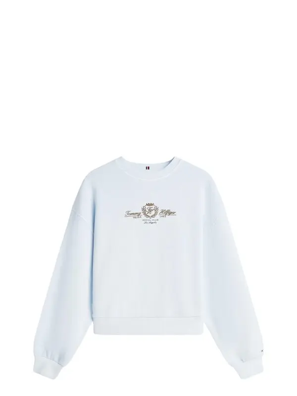 Tommy Hilfiger Relaxed Fit Crewneck Sweatshirt With Logo - White