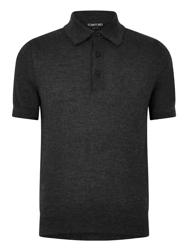 TOM FORD Solid Color Polo Shirt - Black