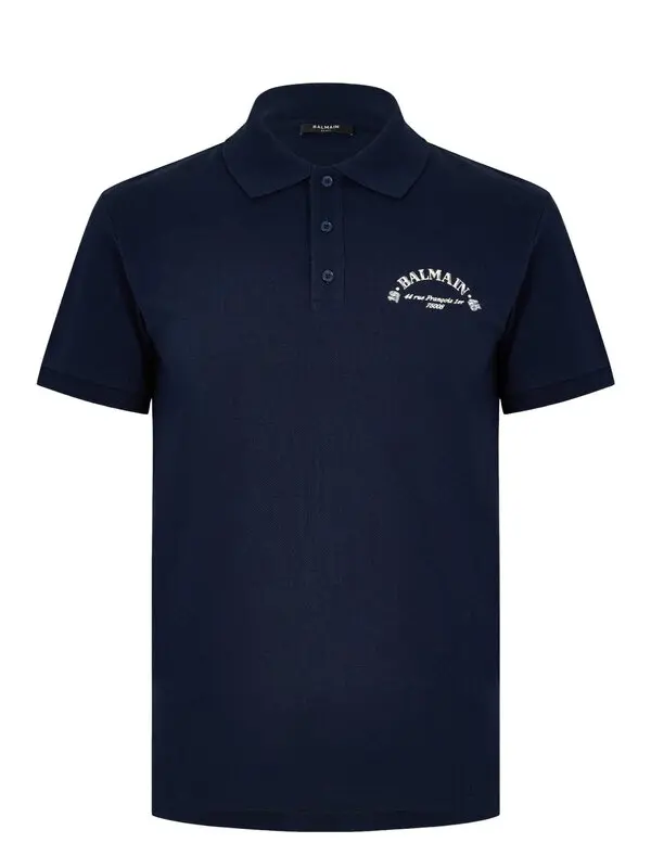 Balmain Printed Polo Shirt - Black