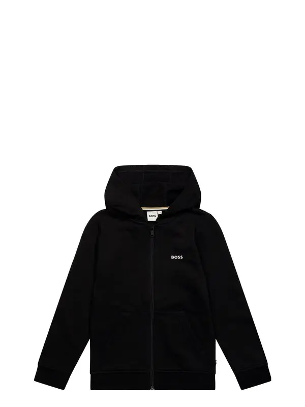 Hugo Boss Full-zip Hooded Sweatshirt - Black