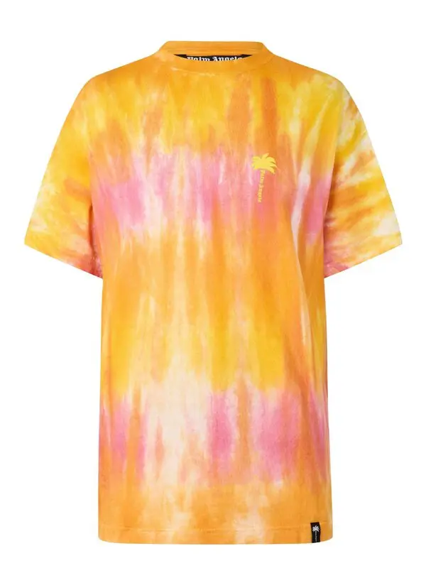 Palm Angels Tie-dye Graphic T-shirt - Yellow