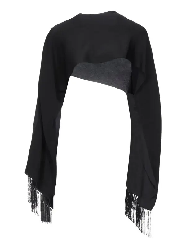 Burberry Fringed Detail Top - Black