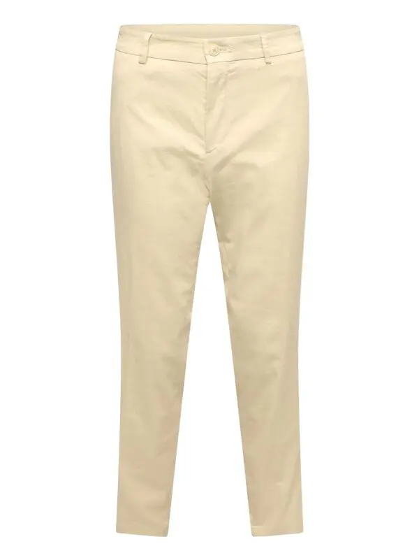 Hugo Boss Casual Straight Leg Trousers With Buckle Detail - White