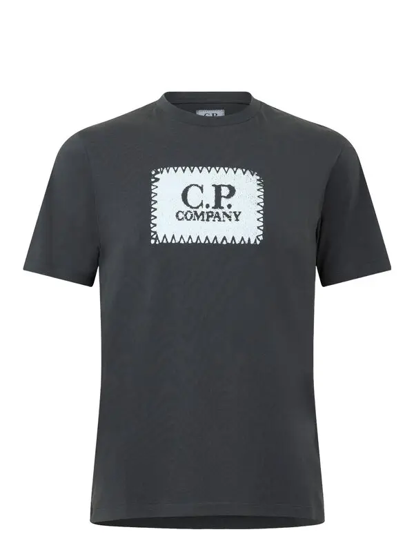 C.P. COMPANY Block Logo Regular Fit T-shirt - Black