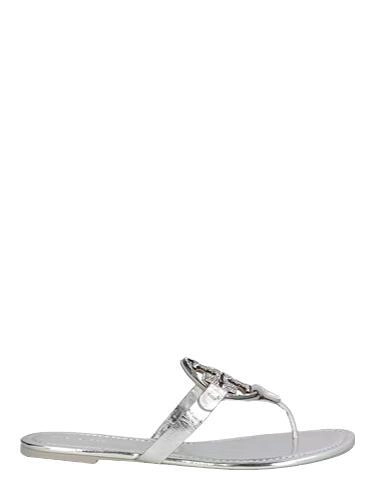 Tory Burch Metallic Embellished Flip Flops - Gray