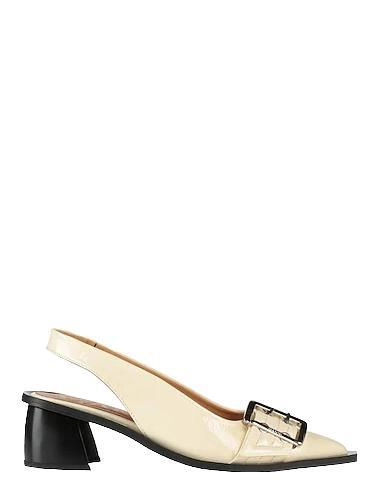 GANNI Block Heel Single Strap High Heels - Nude