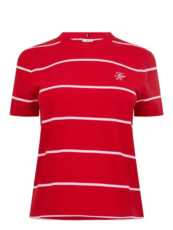 Tommy Hilfiger Striped Crewneck T-shirt - Red