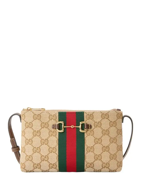 Gucci Monogrammed Printed Clutch With Horsebit Detail - No