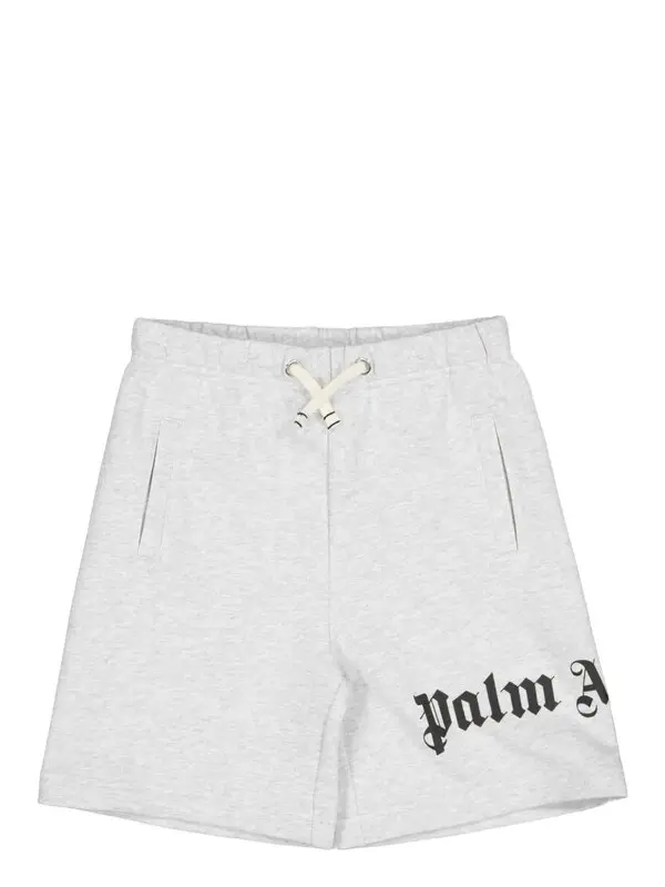 Palm Angels Logo Print Sweat Shorts - Grey