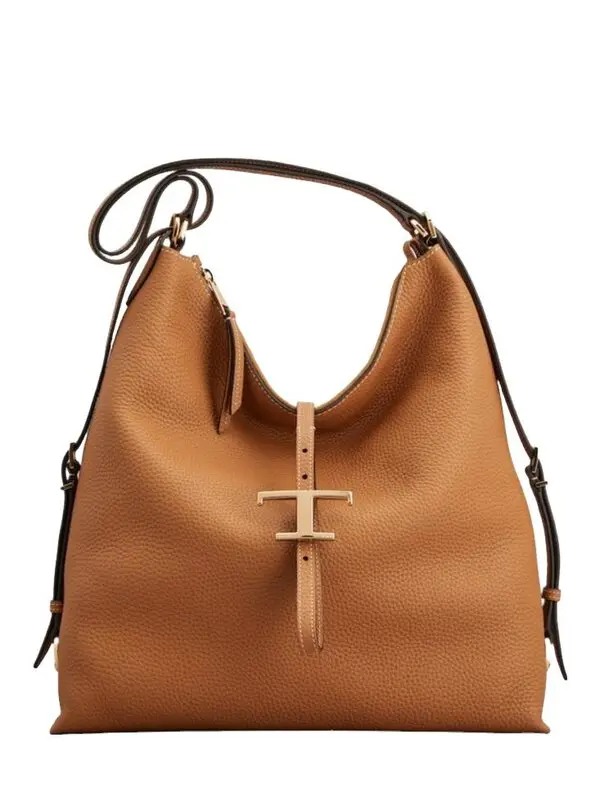 TOD'S Timeless Medium Leather Shoulder Bag - Brown