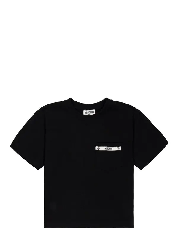 Moschino Crewneck T-shirt With Chest Logo - Black