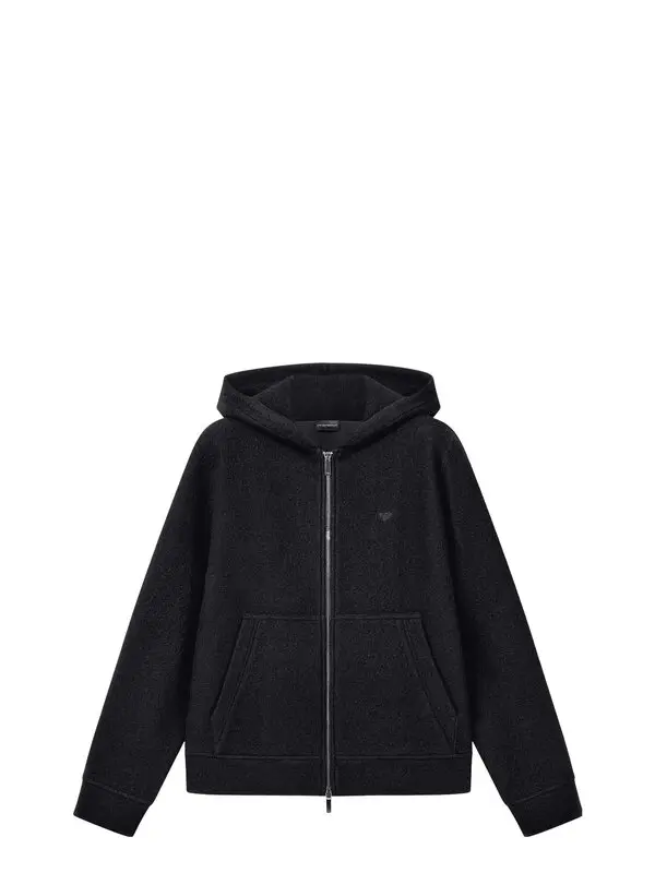 Emporio Armani Textured Hooded Blouson Jacket - No