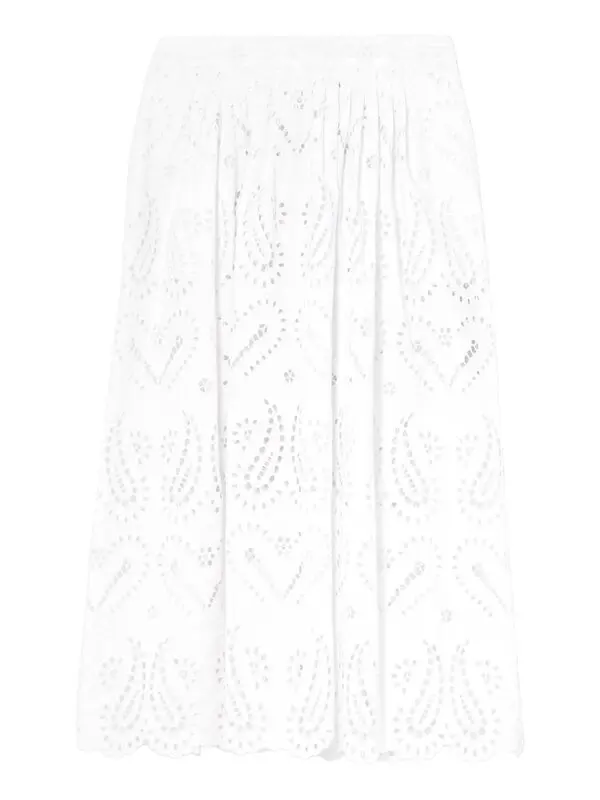 Etro Cotton-blend Poplin Midi Skirt - White