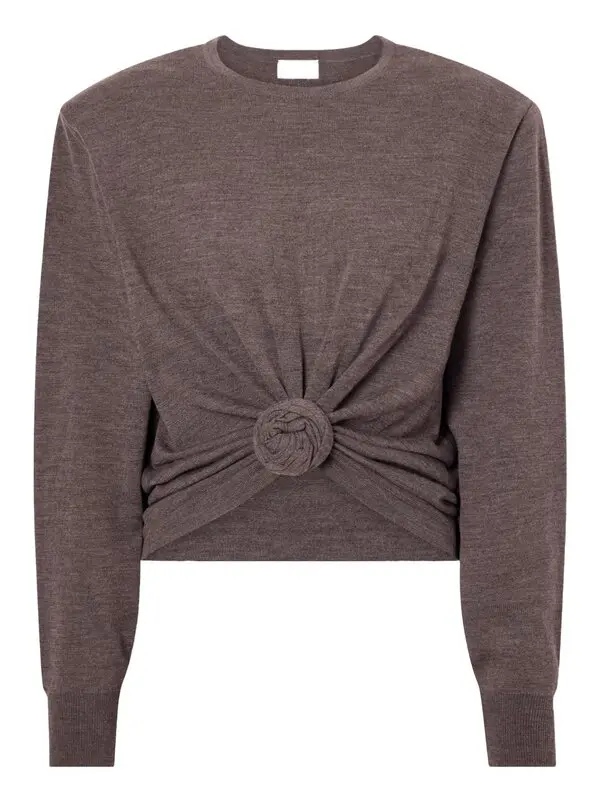 Magda Butrym Knotted Cropped Wool Sweater - No