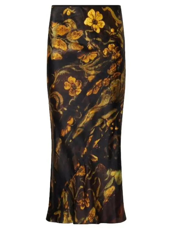 Dries Van Noten Floral Silk Maxi Dress - Black