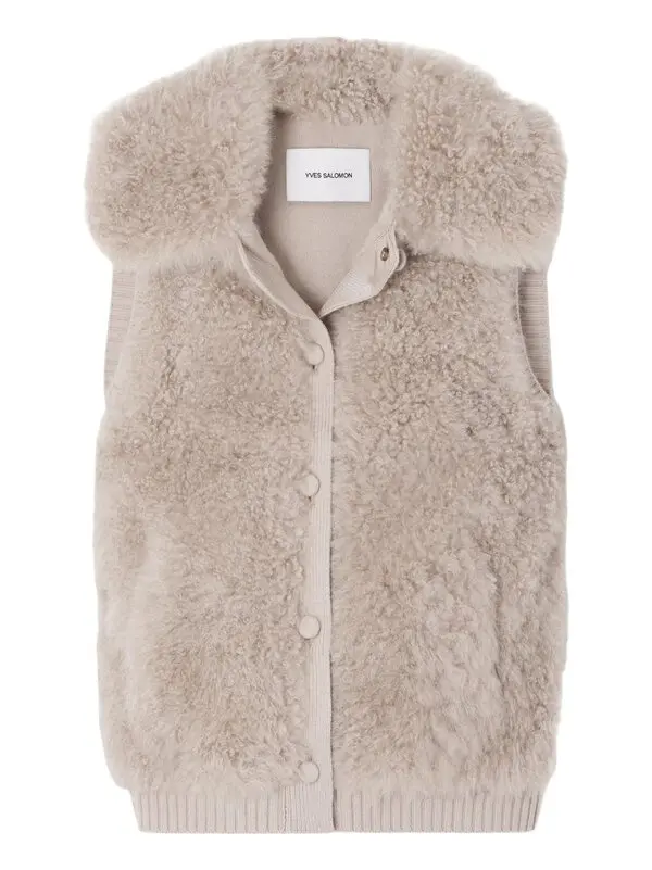 YVES SALOMON Shearling Gilet - Nude