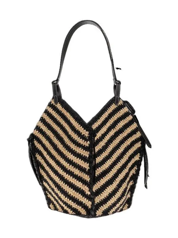 Isabel Marant Étoile Tampa Chevron Shoulder Bag - Black