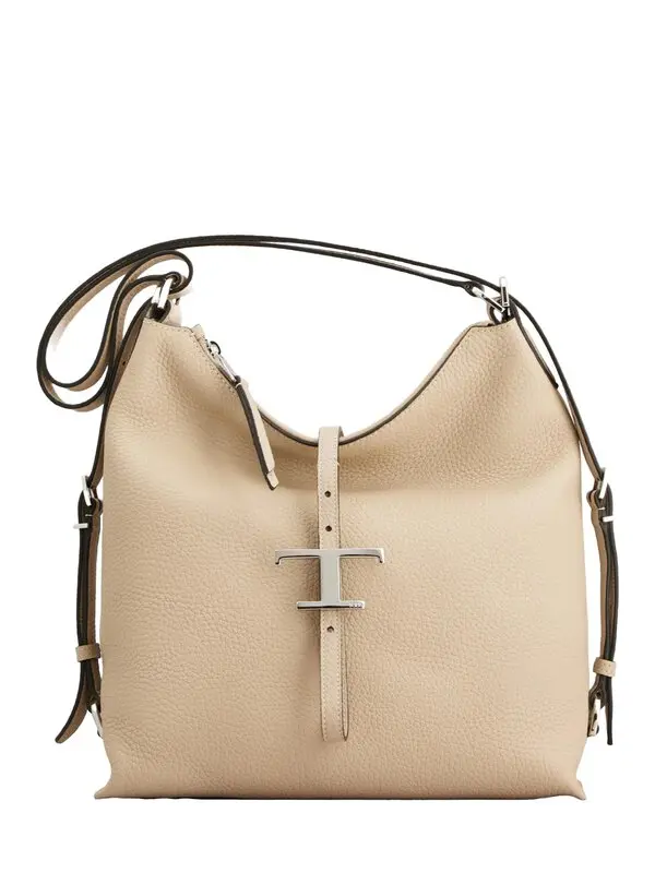 TOD'S Zippered Shoulder Bag - Beige