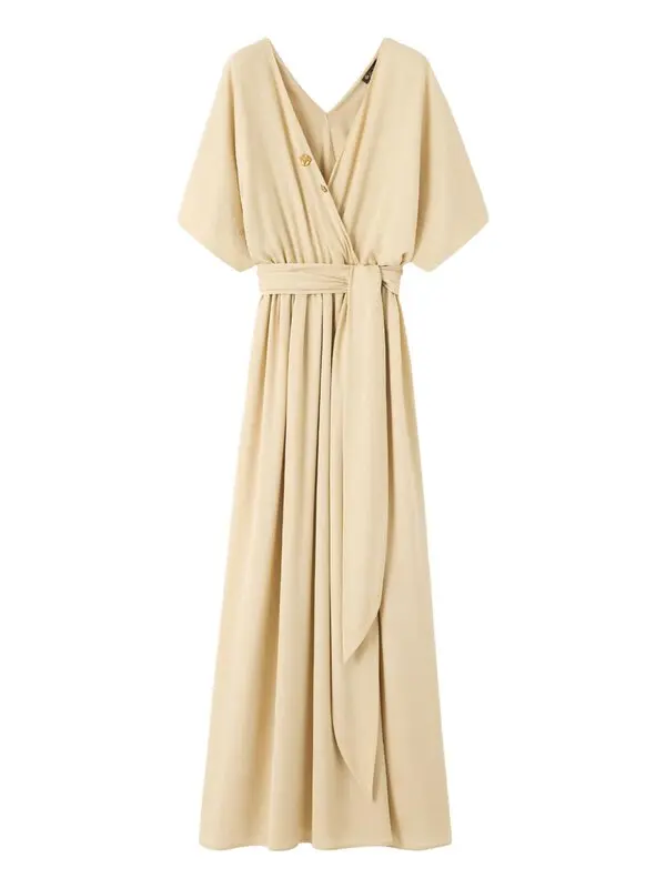 Loro Piana Alena Dress With Floral Jacquard - Desert Bloom
