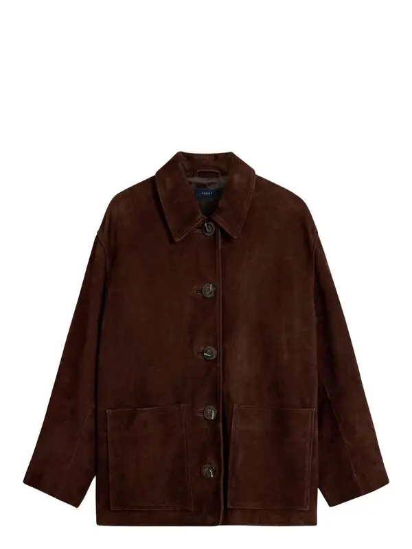 Soeur Solid Color Leather Jacket - Brown