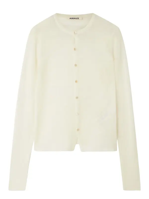 Auralee Buttoned Cardigan - White