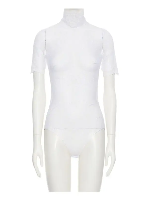 Valentino Garavani Short-sleeved High Neck Bodysuit - White