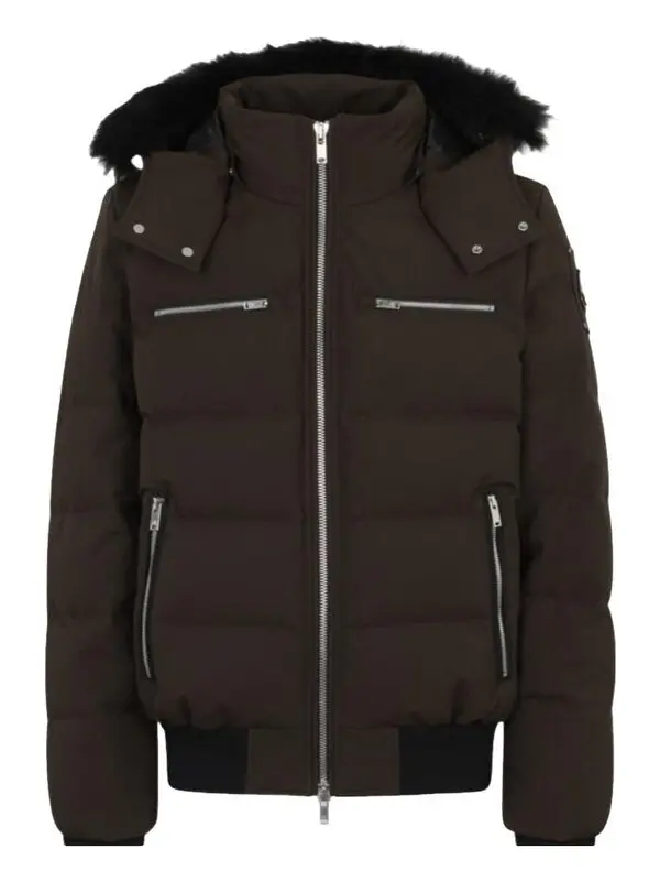 Moose Knuckles Long-sleeved Down Jacket With Detachable Fur-trimmed Hood - Brown
