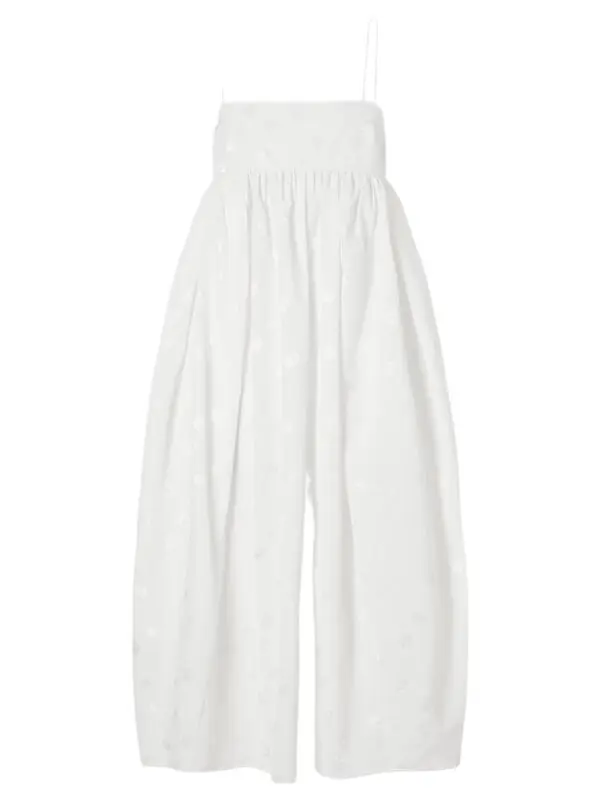 Cecilie Bahnsen Spaghetti Strap Square Neck Dress - White
