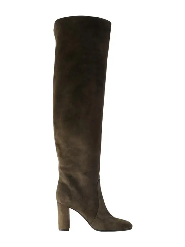 GIANVITO ROSSI Over-the-knee Suede Boots With Chunky Heel - Black