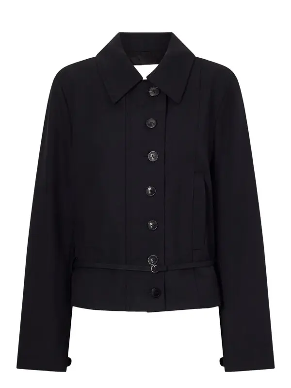 Dries Van Noten Cropped Jacket With Belt - Black