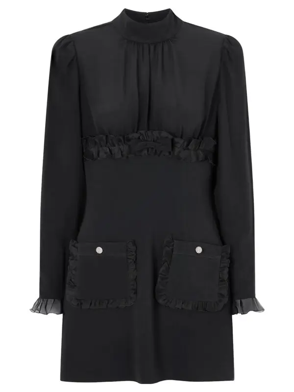 Alessandra Rich Ruffled Mini Dress - Black