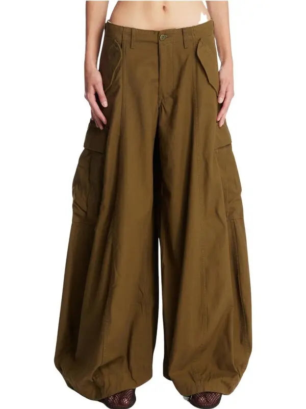R13 Wide-leg Cargo Pants - Green