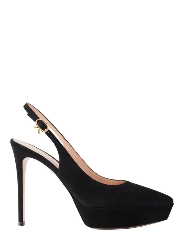 GIANVITO ROSSI Suede Slingback Pumps With Stiletto Heels - No