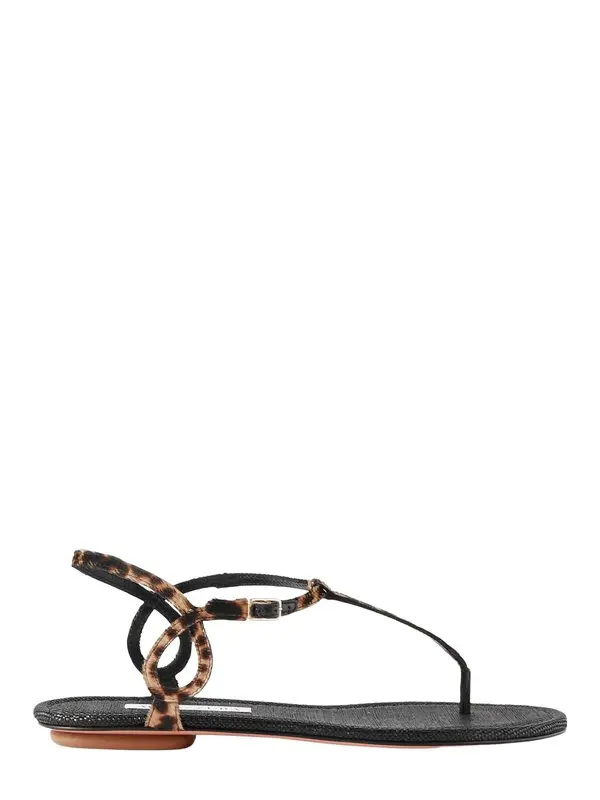 AQUAZZURA Leopard-print Calf Hair Sandals - No