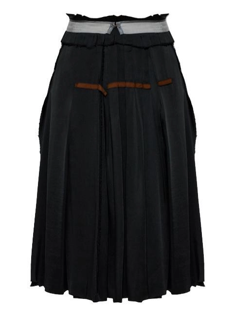 MAISON MARGIELA Pleated Midi Skirt - Black