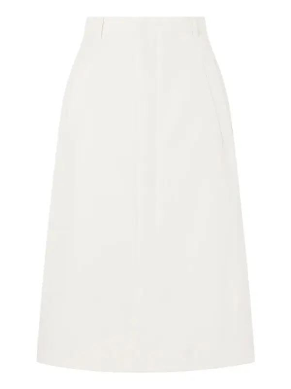 Auralee Solid Color Midi Skirt - White