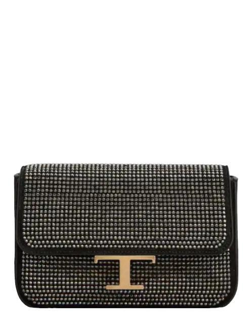 TOD'S Embellished Flap Shoulder Bag - Black