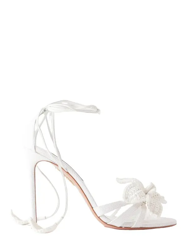 AQUAZZURA Raffia Sandals With Stiletto Heel - No