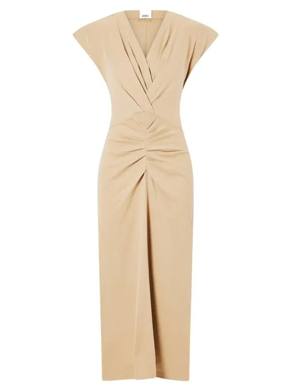 Isabel Marant Étoile V-neck Cap-sleeve Midi Dress - Nude