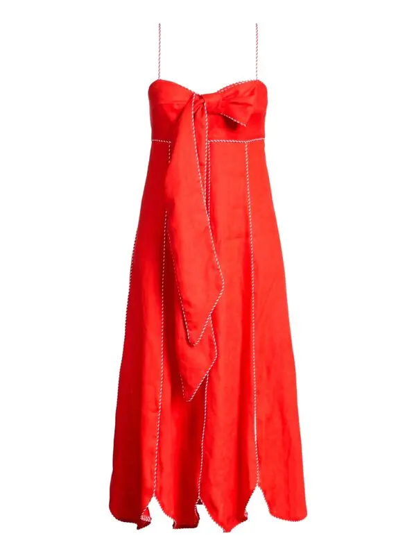 Farm Rio Embellished Strapless Maxi Dress - Red