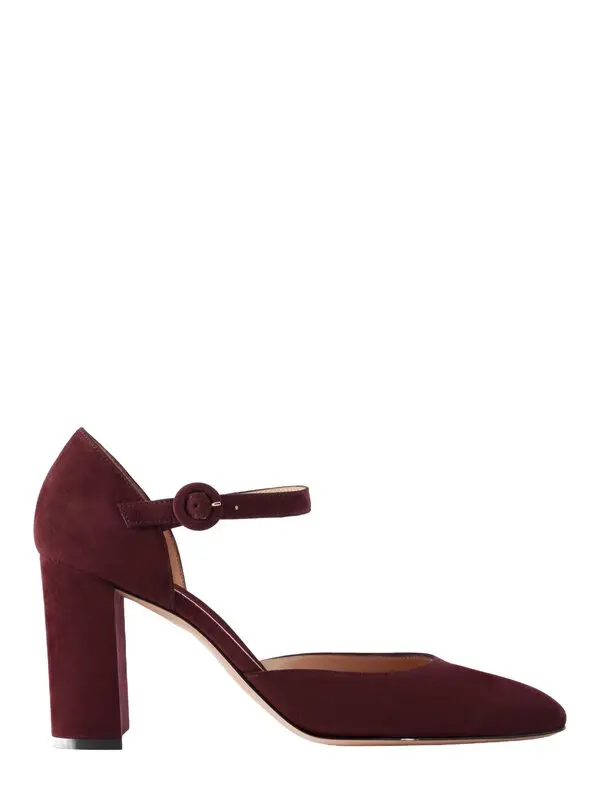 GIANVITO ROSSI Suede Mary Jane High Heels - Brown
