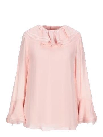 Tory Burch Crepe Long Sleeve Top - Pink