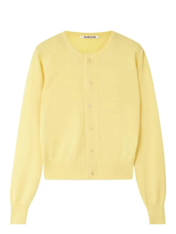 Auralee Cashmere Cardigan - Light Yellow