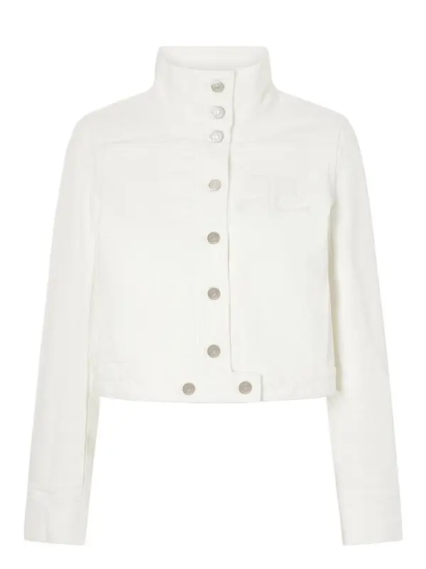 COURREGES Cropped Logo-embroidered Denim Jacket - No