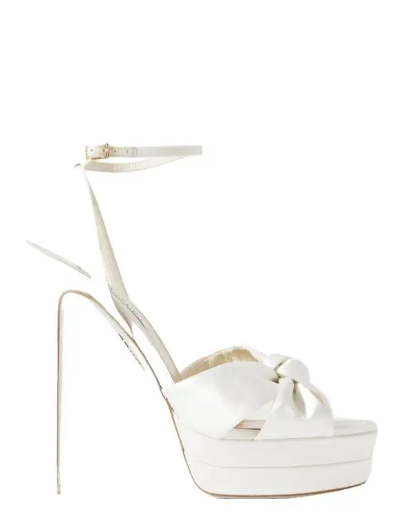 AQUAZZURA Knotted Satin Platform Sandals - No
