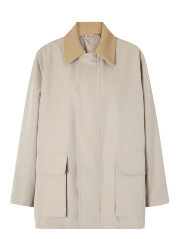 Auralee Leather-trimmed Wool-canvas Jacket - No