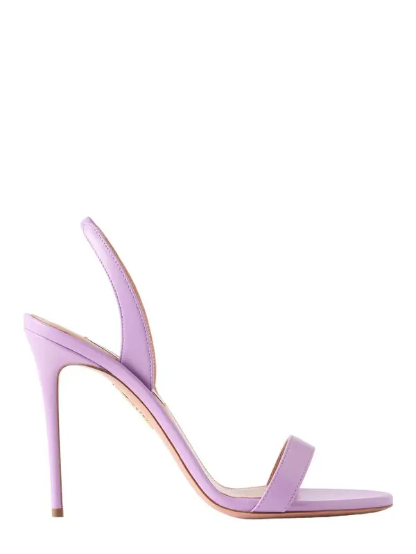 AQUAZZURA Leather Slingback Sandals - Purple