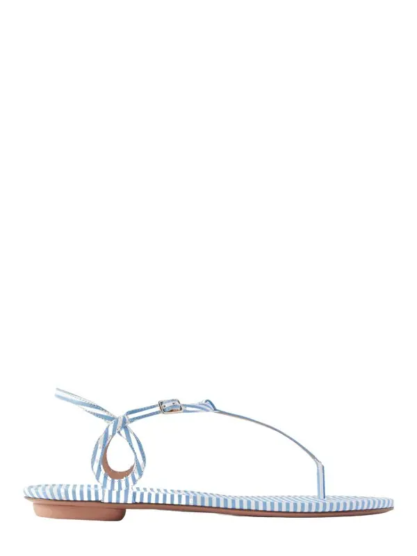 AQUAZZURA Striped Leather Sandals - No