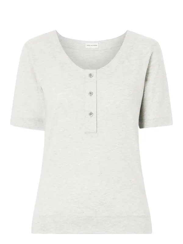 Dries Van Noten Cotton-jersey T-shirt With Button Detail - No